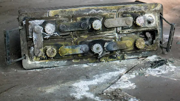 Car Battery On Concrete