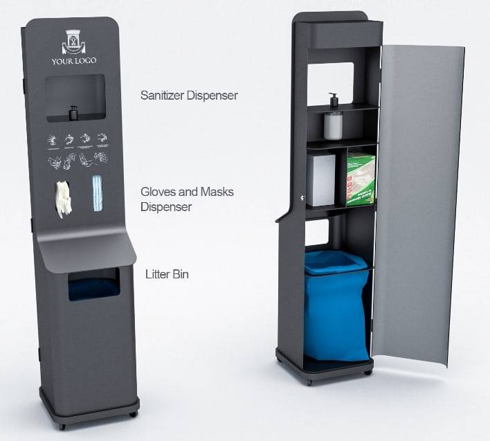 Floor Standing Dispensers against Covid-19 - Katradis Marine Ropes