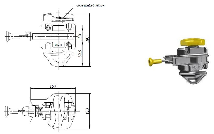 SEMI-AUTOMATIC TWISTLOCK BD-J1/B Lashing Equipments - KATRADIS Marine ...