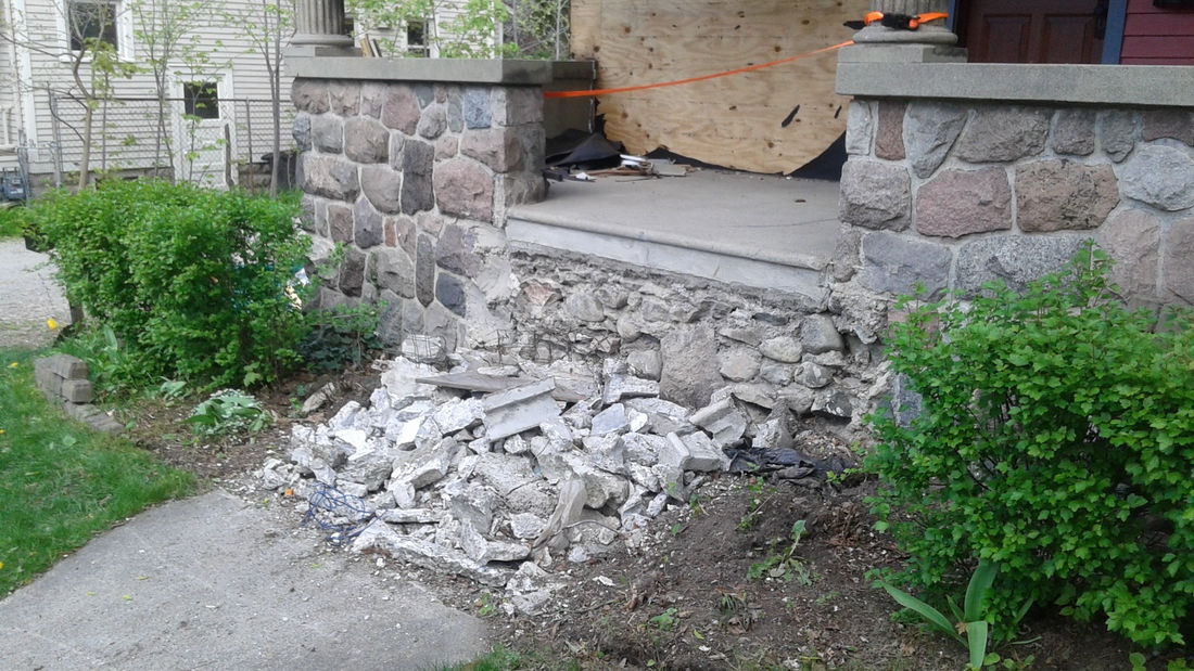 Concrete Steps And Stone Walls: Front Porch Restoration | My Old House Fix