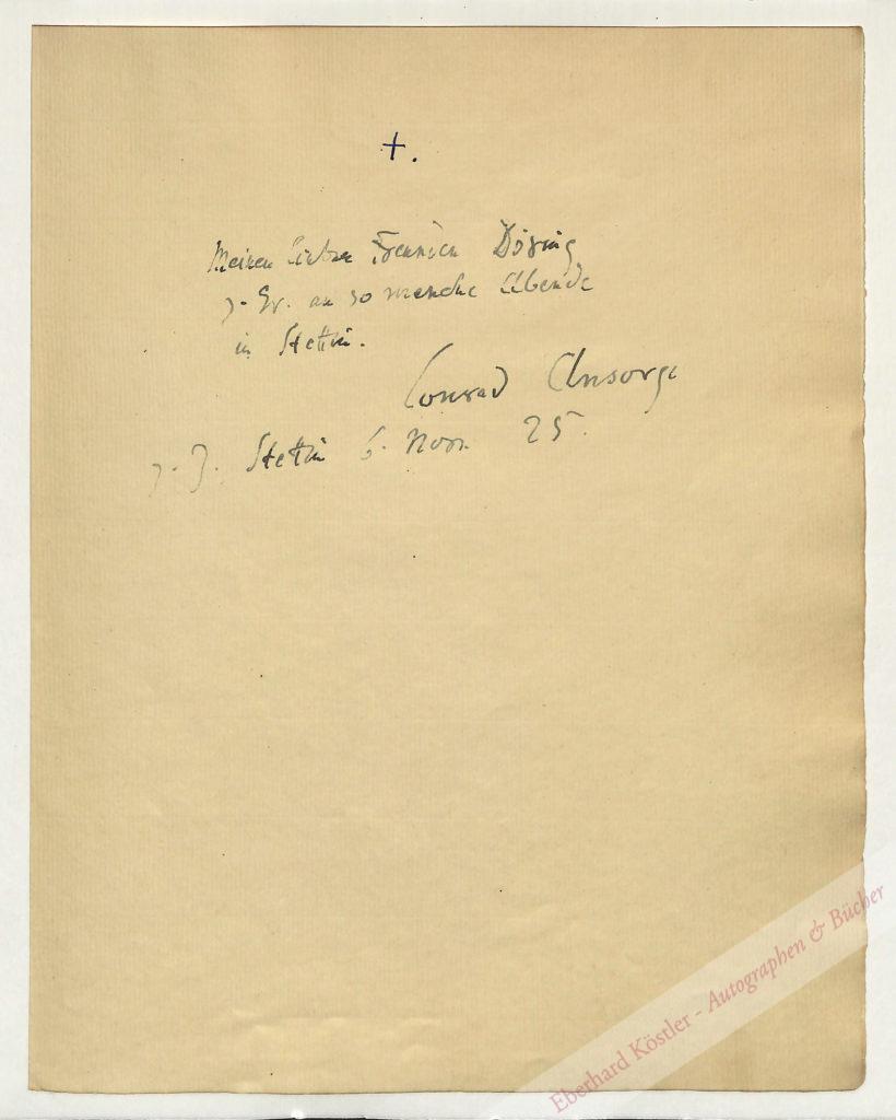 Ansorge, Conrad, Pianist (1862-1930).