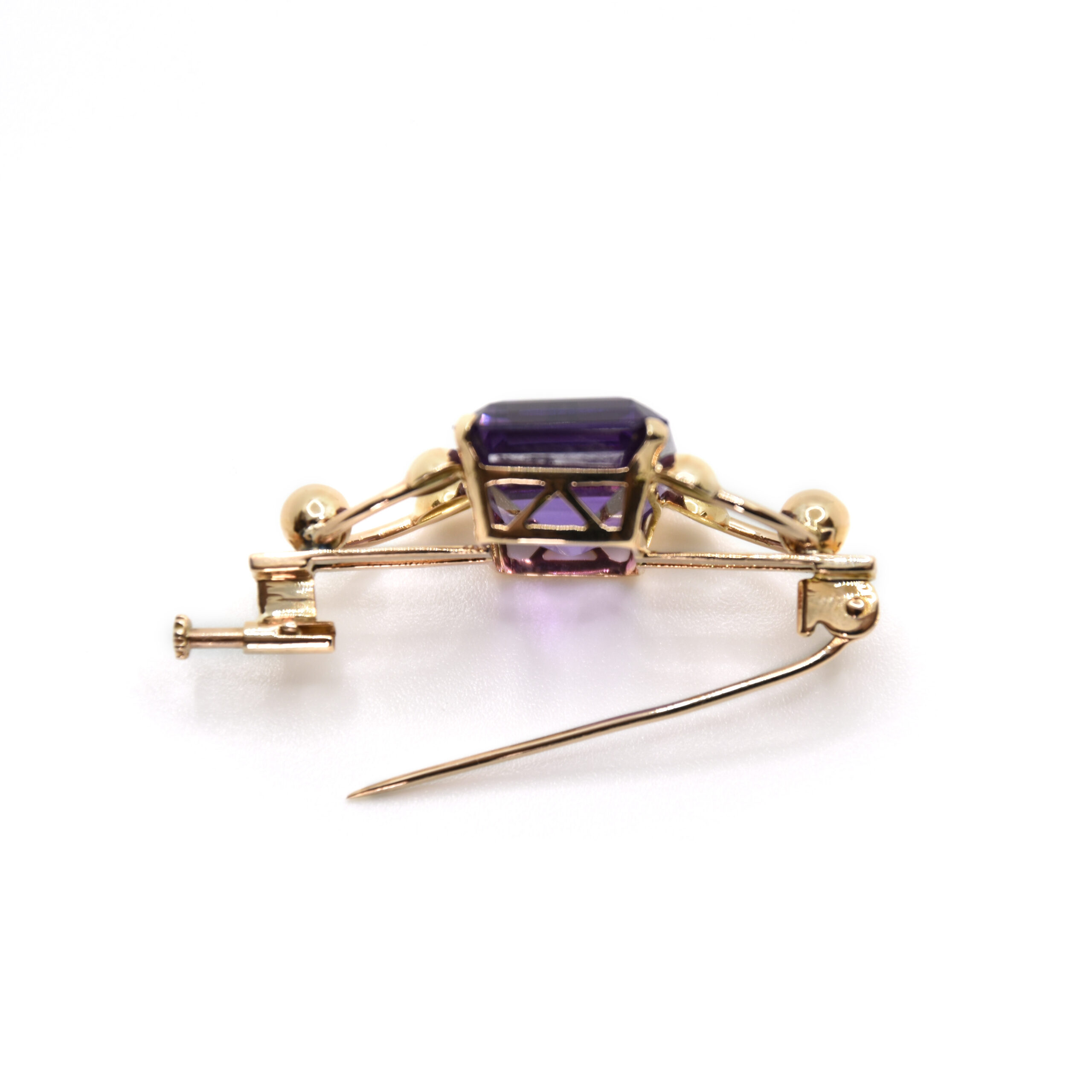 Spilla vintage in oro giallo 18 kt con ametista - Compro oro e ...