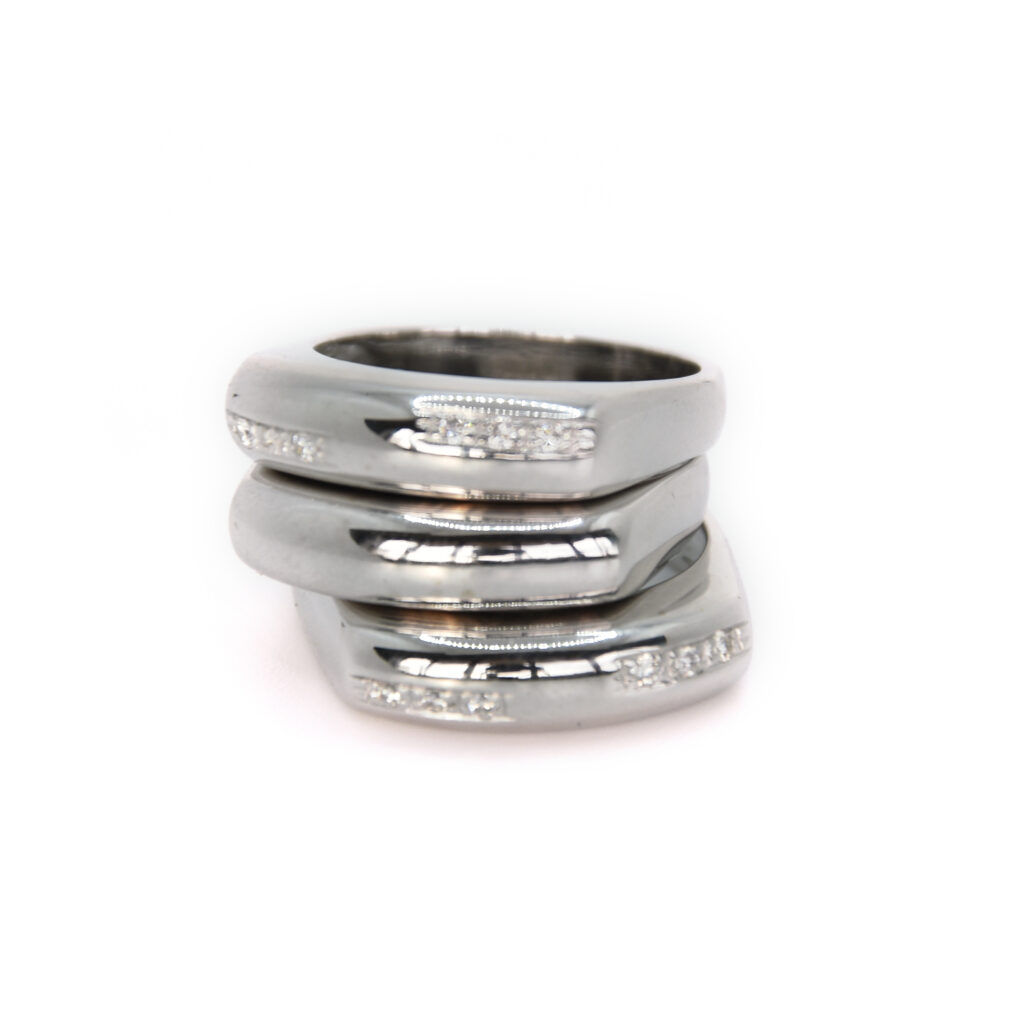 Anello Tris in Oro bianco 18 kt e Diamanti - Compro oro e Gioielleria ...