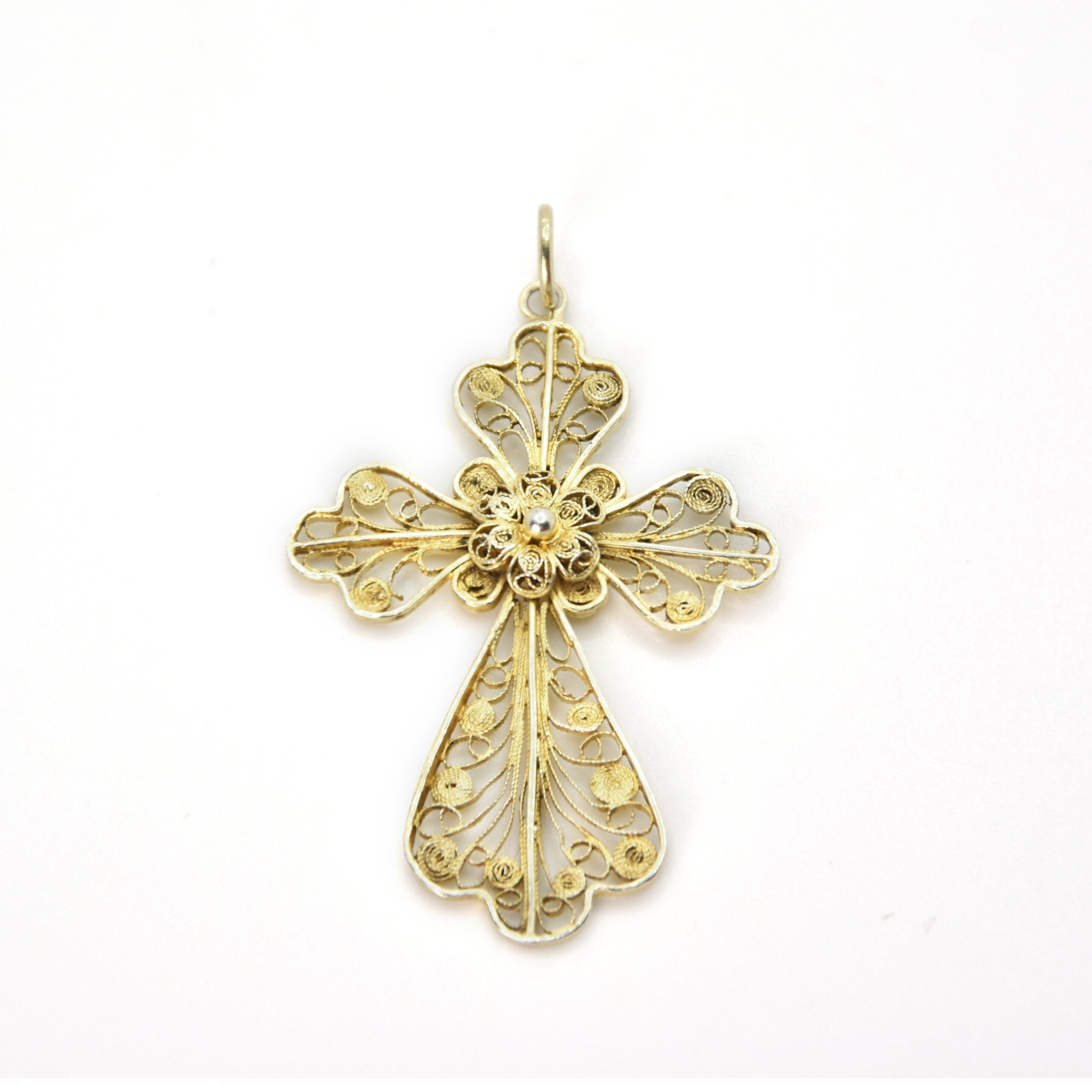 Pendente Vintage Croce in Filigrana d’Argento dorato - Compro oro e ...