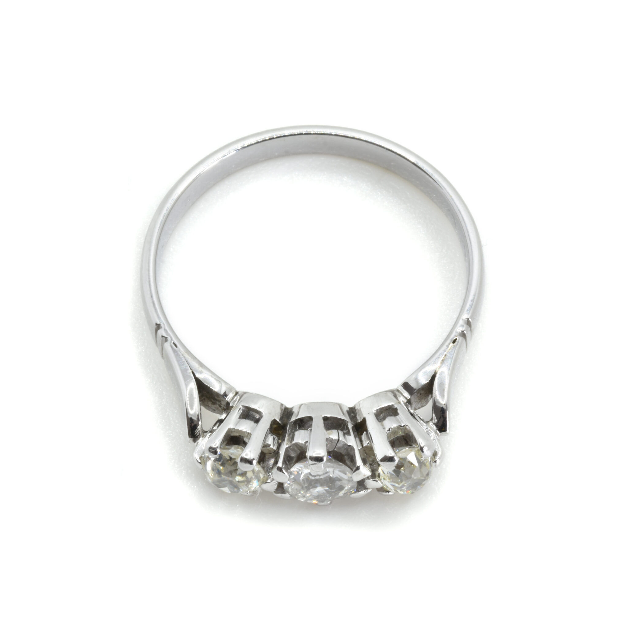Anello Trilogy antico in Oro bianco 18 kt e Diamanti - Compro oro e ...
