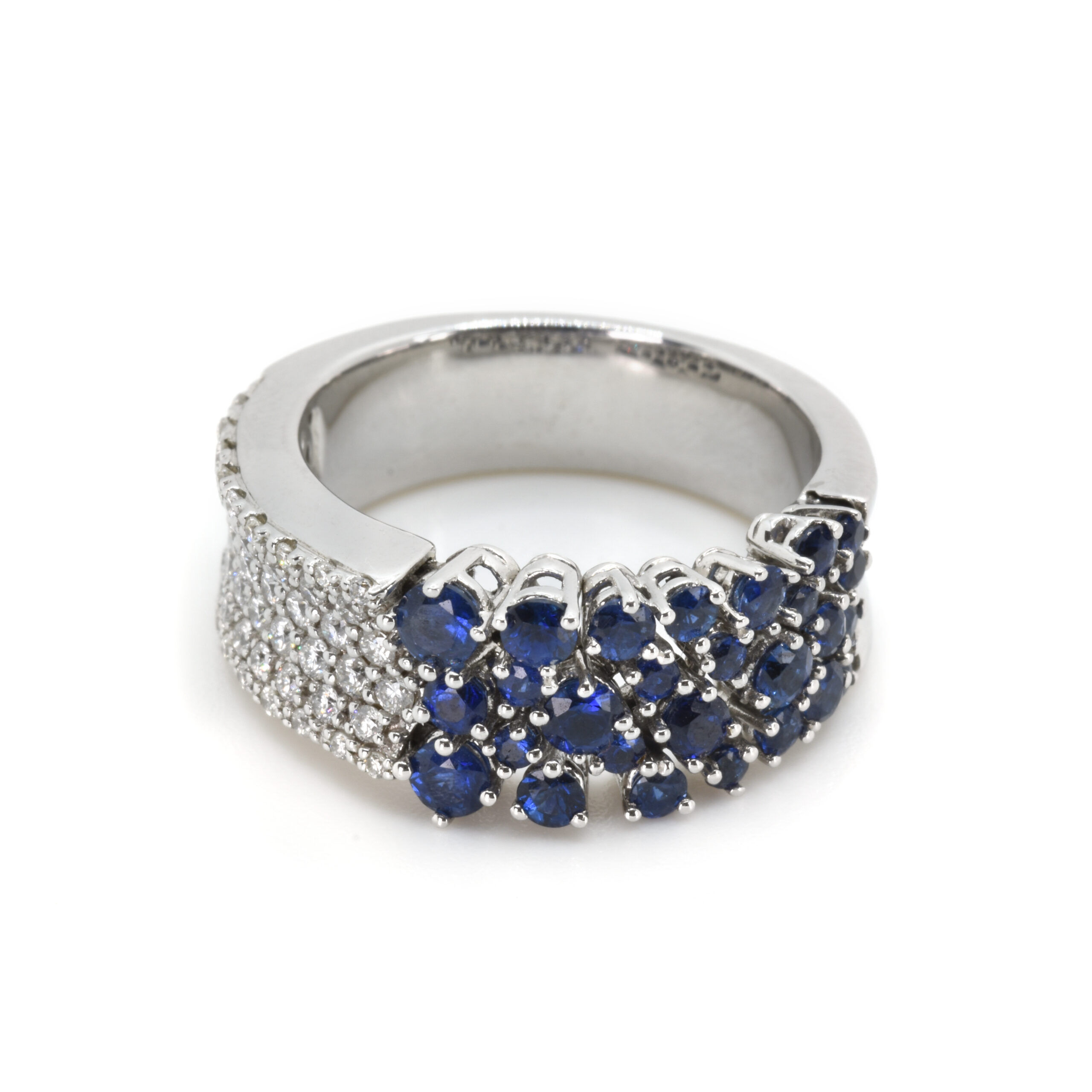Anello Chimento in Oro bianco 18kt con Zaffiri e Diamanti - Compro oro ...
