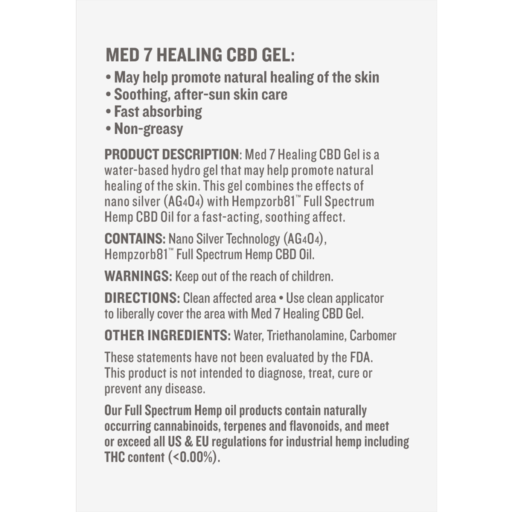 500 mg Med 7 Healing Gel - Med 7 CBD