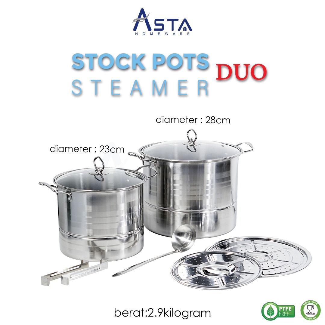 Stock Pot Duo Panci Stainless Set - Asta Homeware