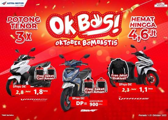 OK BOS! Promo Honda Oktober Bombastis...