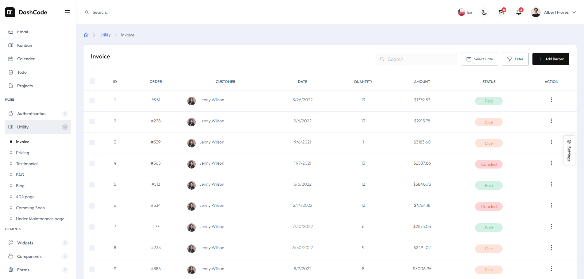 DashCode - Admin Dashboard Template