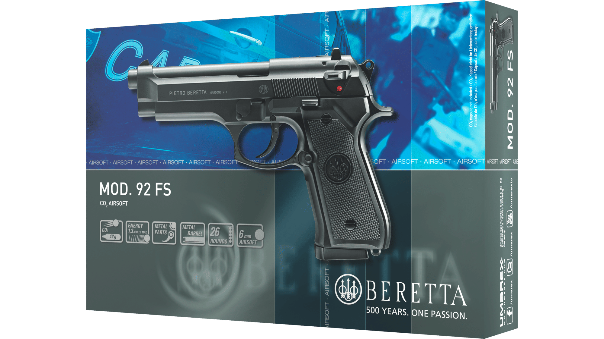 Products » Airsoft » CO₂ » 2.5994 » MOD. 92 FS » www.umarex.com