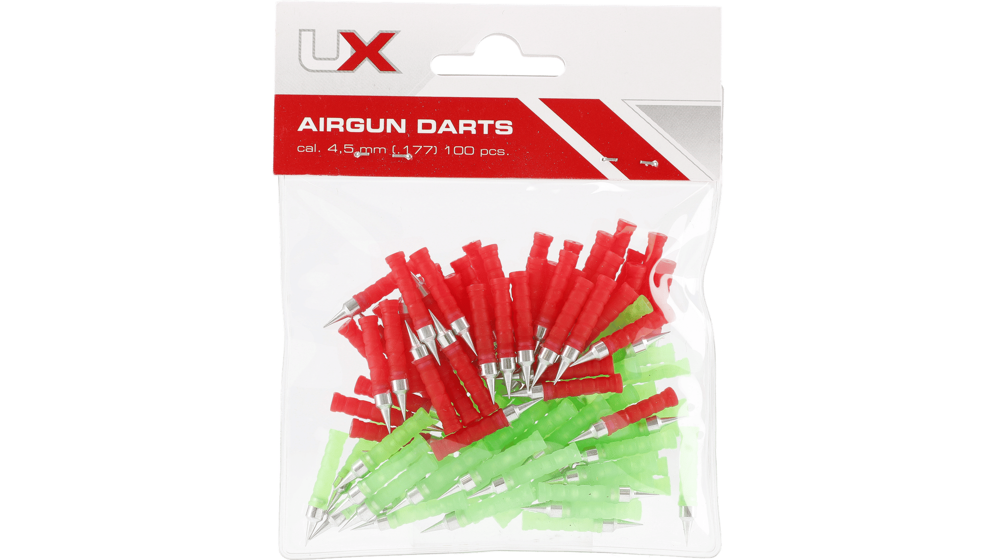 UX Airgun Darts - 4,5 mm (.177), rot/grün gemischt, 100 St.