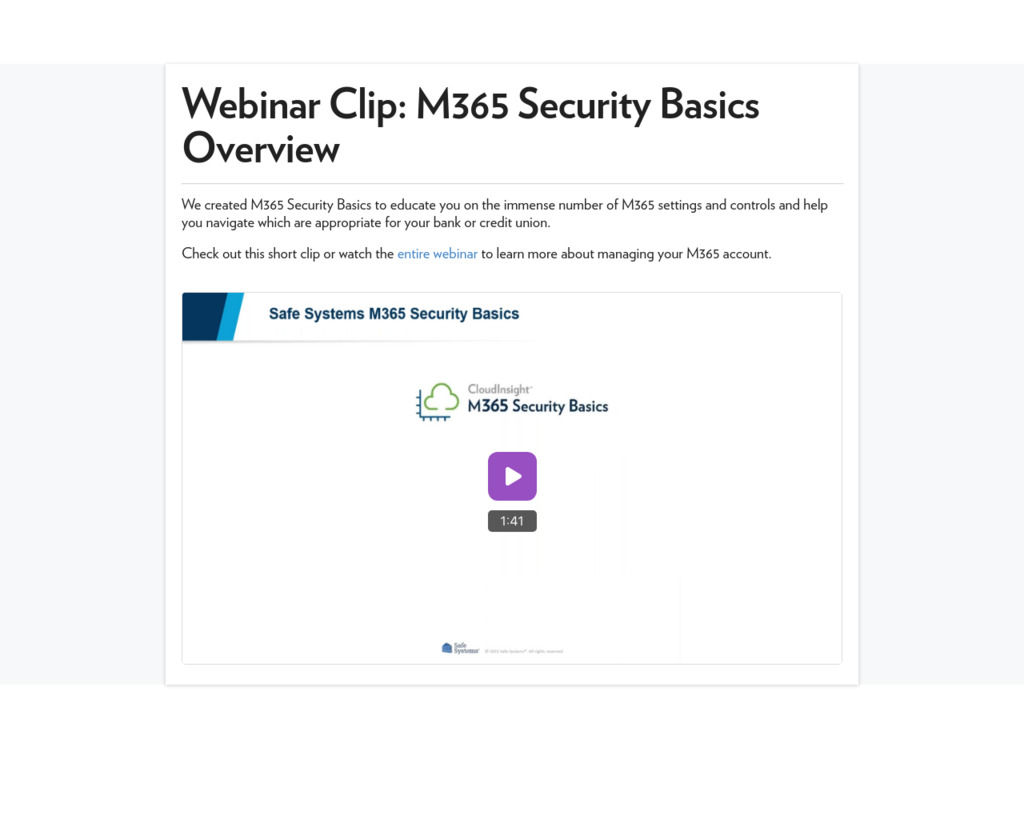 M365 Security Basics Overview