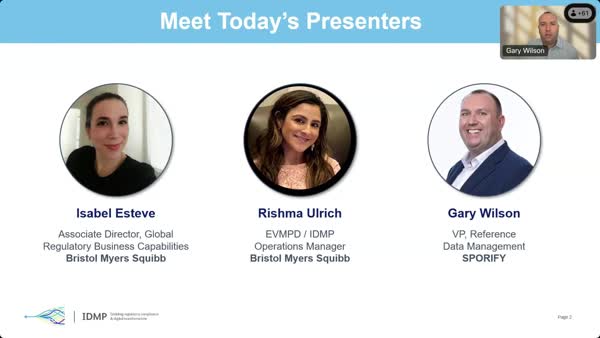 Webinar: Establishing Data Governance for IDMP Webinar: Establishing Data Governance for IDMP