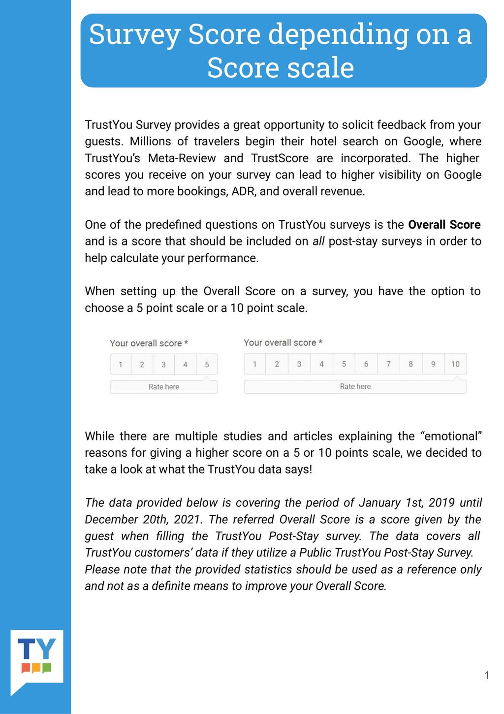 Survey Score Depending on a Score Scale